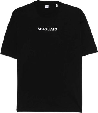 Aspesi Femme, Tops, Noir, Taille: 38 FR T-shirt en jersey de coton avec imprim&eacute;