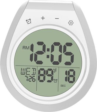 DOITOOL Digitale wasserdichte Wanduhr mit Saugnapf Badezimmer Küchenuhr mit Temperaturanzeige Modernes Design Leicht Praktische Zeitanzeige für Dusche und Wan