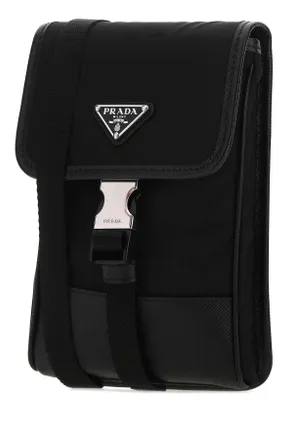 Prada Mens Black Re-Nylon Phone Case Nero Poliammidericiclata-Vitello Cover Accessory