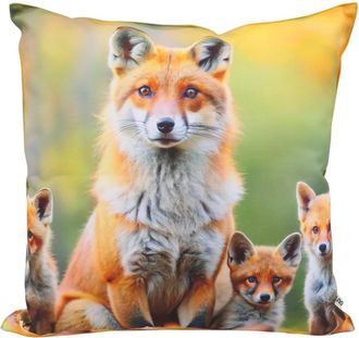 CB Home & Style Outdoor Garten Kissen Herbstkissen Herbstdeko Outdoorkissen Wasserabweisend 45x45cm mit Füllung (Füchse)