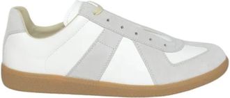 Maison Margiela Low-Top Sneaker - Minimalist White Sneakers With Suede And Smooth Le - Gr. 42,5 (EU) - in Weiß - für Damen