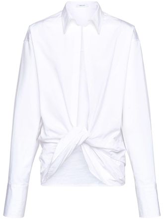 Ferragamo chemise en coton &agrave; design cache-coeur - Blanc