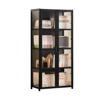 Generic Standvitrine mit Acrylglas Doppelt&uuml;r, 4/5-st&ouml;ckige Vitrine Stehend, Curio-Schr&auml;Nke, Dreiseitiger Transparenter, B&uuml;cherschrank, Sammlervitrine f&uuml;r Wohn