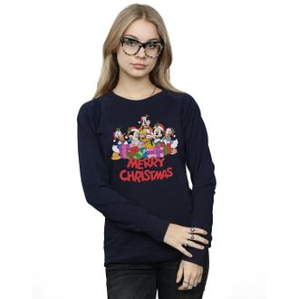 Disney Mickey Mouse And Friends Christmas Sweatshirt f&uuml;r Damen (Marineblau)