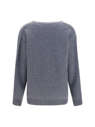 Valentino Womens Cashmere Sweater Grigio Melange Kashmir-Capra Hircus Top Kashmir/capra