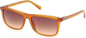 Guess Homme, Accessoires, Orange, Taille: 58 MM Rectangular Lunettes de soleil