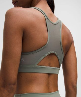 lululemon Wunder Train Mesh-Back Bra Medium Support, B/C Cup f&uuml;r Frauen - Gr&ouml;&szlig;e 10 in Willow Leaf