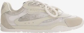 Pinko Pinko - Yulia - Baskets en cuir et mesh avec la&ccedil;age bicolore