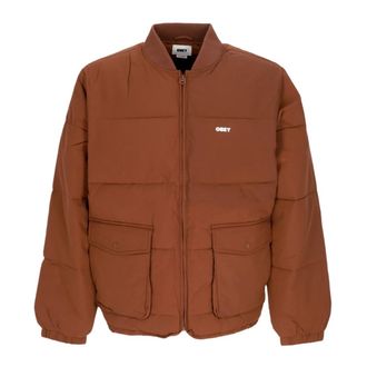 Obey Gepolsterte Jacke mit Rei&szlig;verschluss und Kragen - - Jackets - Herren - Braun - L