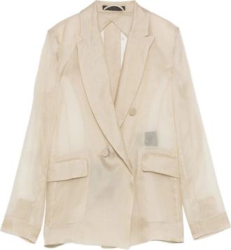 Pianoforte di Max Mara Double-breasted Sheer-panel Blazer
