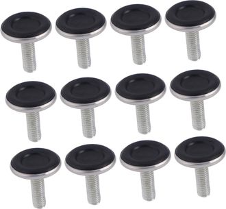 Valiclud 12 Stück Teiliges Schwarz Verstellbare Schwere Einschlagmuttern für Stuhl Tisch Schrank Korrosionsbeständig Höhenverstellbar Verschleißfest Passend fü