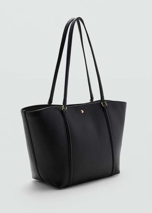 Mango Sac cabas anse double noir - Femme - Taille unique - MANGO