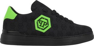 Philipp Plein Homme, Chaussures, Noir, Taille: 41 EU Jacquard Monogram Low-Top Baskets