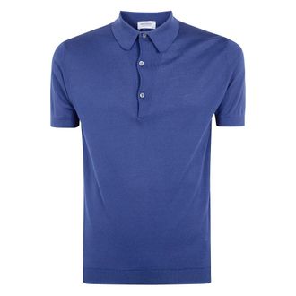 John Smedley Homme, Tops, Bleu, Taille: M Polo &agrave; manches courtes Adrian