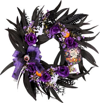 Generico Ghirlanda Halloween - 43 x 6,5 x 43 cm Rosa Spetral Decor Flower | Wandzubeh&ouml;r, Eingang, Fenster, Atmosph&auml;re, Themenabend, Feierlichkeiten, drinnen un
