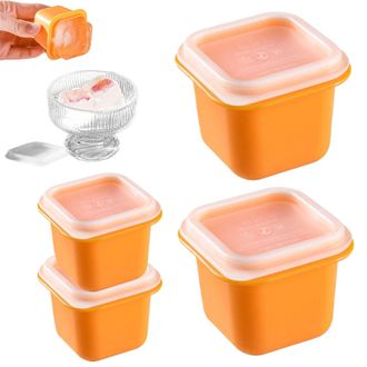 Generic Whiskey Eisform - Eisw&uuml;rfelform Mit Deckel | 4X Silikon Wiederverwendbare Form F&uuml;r Heimgefrierschrank Camping Getr&auml;nke Whisky Kaffee Cocktails