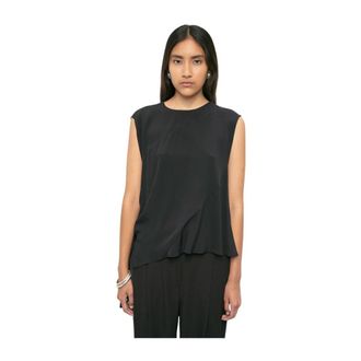 Meimeij Asymmetrische Seiden-Camisole mit Applikationen - - Tops - Damen - Schwarzk - S