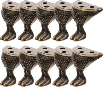 Valiclud 10 Stück Teiliges Möbelfüße aus Zinklegierung Robuste Dekorative Couch Schrankbeine Stabile Eckfüße für Polstermöbel mit Kratzschutz Retro Stil Langle