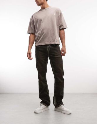 True Religion Ricky Super T - Jean slim avec poches &agrave; rabat - Marron d&eacute;lav&eacute;