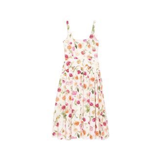 Carolina Herrera &Auml;rmelloses Midikleid mit U-Ausschnitt und tiefer Taille - - Dresses - Damen - Wei&szlig; - 2XS