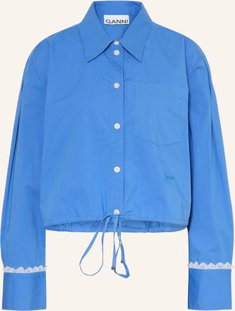 Ganni Hemdbluse Mit Spitze blau