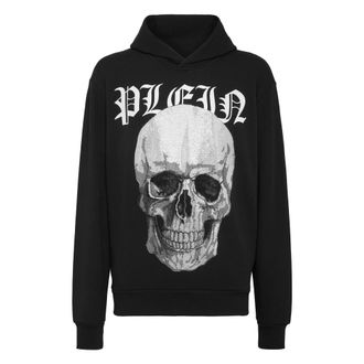 Philipp Plein Homme, Sweatshirts et sweats &agrave; capuche, Noir, Taille: 2XL SweaT-shirt &agrave; capuche avec t&ecirc;te de mort en cristaux