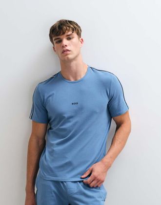HUGO BOSS t-shirt coordonn&eacute; Unique avec logo poitrine bleu