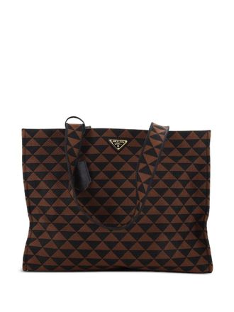 Prada Symbole Shopper Jacquard Horizontal tote bag - Schwarz
