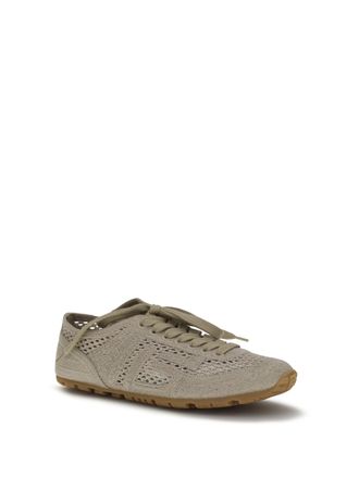 Balmain Womens Racer 45 Sneakers Macram&eacute; 8fi Sable