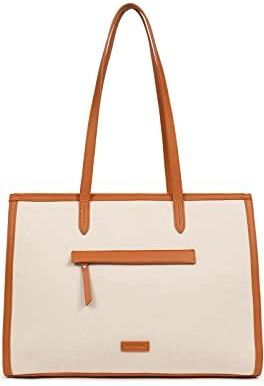 Pellet Sac port&eacute; &eacute;paule 2 anses - Compatible format A4 et t&eacute;l&eacute;phone portable - Pour Femme - Collection &Eacute;g&eacute;e - Beige/Terre