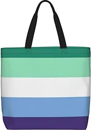 Generic Sac Fourre-Tout Drapeau De La Fiert&eacute; Mlm Fiert&eacute; Des Hommes Gays Sac &Agrave; Dos De Grande Capacit&eacute; R&eacute;utilisable Sacs En Toile &Eacute;paule, Pour Filles, Shopping,