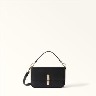 Furla Iride Umh&auml;ngetasche Mini Nero Schwarz Strukturiertes Leder Damen