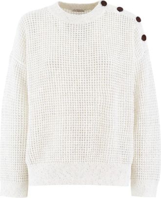 Brunello Cucinelli Femme, Pulls, Blanc, Taille: 38 FR Jersey