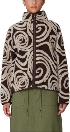Obey Femme, Vestes, Multicolore, Taille: 36 FR Swirls Jacquard Jacket