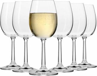 Krosno Wei&szlig;weingl&auml;ser 280 ml - 6er Set - Pure Kollektion - Bleifreies Kristallglas - Schlanke und Klassische Form