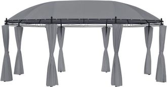 vidaXL Vidaxl - Tonnelle avec rideaux 520x349x255 cm Anthracite