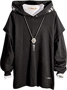 ORANDESIGNE Sweat-Shirt &agrave; Capuche Homme Sweats &agrave; Capuche Pull &agrave; Manches Longues Hoodie Patchwork Sportswear avec Poches &agrave; Cordon D Noir L