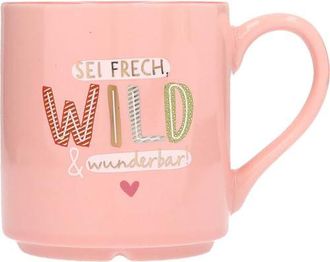 Depesche 0013594-043 Lieblingsbecher Motiv Nr. 43, Henkeltasse mit Spruch, 300 ml, aus Porzellan, teilweise mit Goldfolie und Innendruck, Rosa
