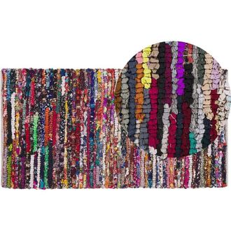 Beliani Tapis de Salon ou Chambre 80 x 150 cm en Coton et Polyester Multicolore Bafra