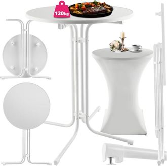 TecTake Tectake - Table haute ronde avec housse de table pliable 90 x 110 cm