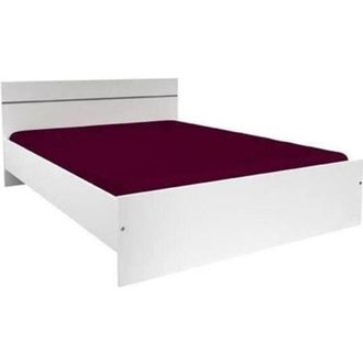 Parisot boston Lit adulte contemporain - Decor blanc - l 140 x l 190 cm