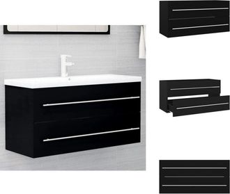 vidaXL Armoire d&eacute;vier Noir 100x38,5x48 cm Bois ding&eacute;nierie - Meuble Salle De Bain - Armoire Lavabo - Meuble Vasque - Rangement Salle De Bain - Armoire