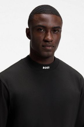 HUGO BOSS Langarmshirt Stretch Jersey Baumwolle, Relaxed Fit, Rundhalsausschnitt