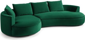 Studio Copenhagen home24 Bigsofa Gr&uuml;n Samt Shyla 322 x 82 x 154cm Ausrichtung links Modern