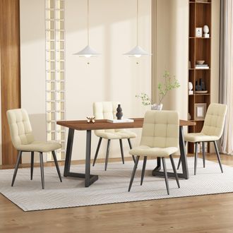 Merax Esstisch 117x68cm, Rechteckiger Holz Esstisch, für 4-6 Personen, Metallrahmen, Metallbeine, geeignet für Restaurant, Wohnzimmer, Küche,Wohnzimmer, Wal