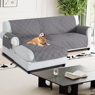 H.VERSAILTEX H.Versailtex 100% wasserdichte Couchbez&uuml;ge f&uuml;r Sektionalsofa, 2-teilig, rutschfest, Ecksofabezug, Sektionalcouchbezug, L-f&ouml;rmig, f&uuml;r Hunde (linke Chai