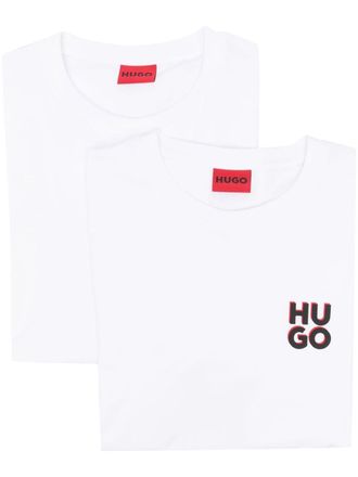 HUGO BOSS lot de deux t-shirts à logo imprimé - Blanc