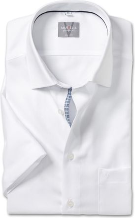 Marvelis Herren Oberhemd Kurzarm Non-Iron-Comfort-Fit,Einfarbig,13 New Kent,Weiss 00,40