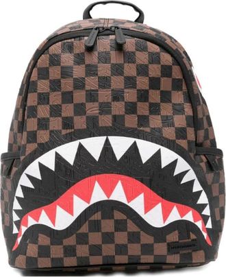 Sprayground Sprayground, unisex, Sacs, Brun, Taille: ONE Size Checkered Shark Backpack