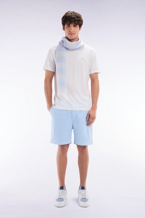 Eden Park Short &Agrave; Taille &Eacute;lastique En Coton Stretch Uni Ciel